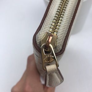 Coach | Bags | Coach Ivory Accordion Zip Wallet Wfloral Cutouts | Poshmark